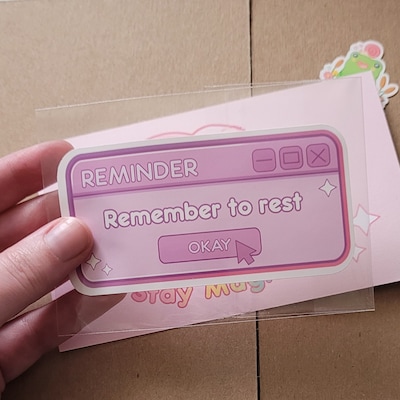 Custom Reminder Popup Sticker Cute Personalized Message Laptop Sticker ...