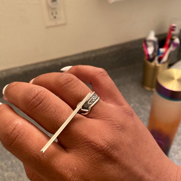 Bar Ring / Horizontal Bar Ring / Silver Line Ring - Etsy