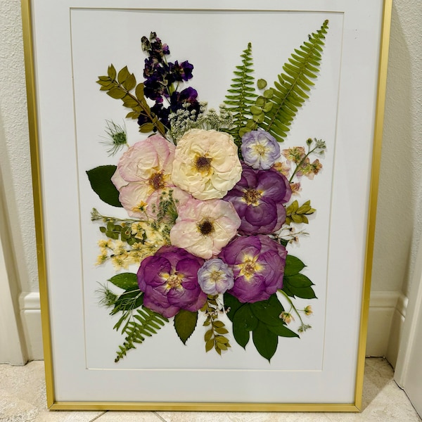 Custom Small Pressed Flower Arrangement Bundle Wedding Keepsake ...