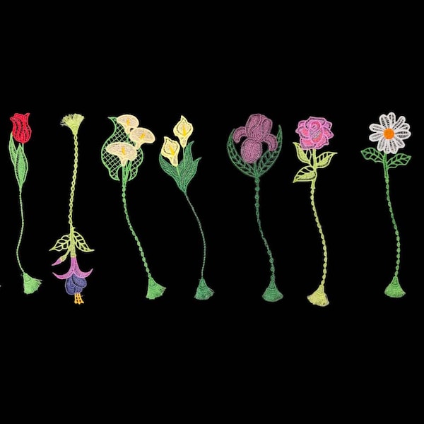 FSL Floral Bookmarks Free Standing Lace Machine Embroidery Designs ...