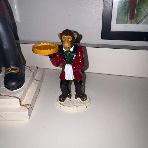 3d Printed Monkey Butler Statue - Etsy