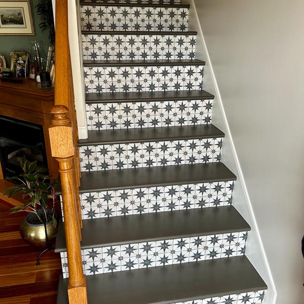 Stair Riser Decals Peel and Stick Removable Stickers Black Stripes ...
