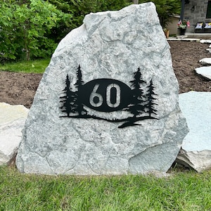 Metal Mountain House Number Sign Mountain Address Sign Modern Address ...