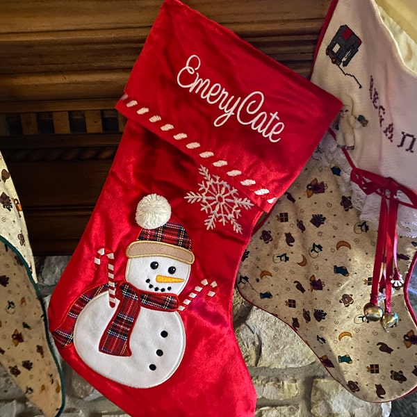 Candy Cane Character Personalized Christmas Stocking, Family Christmas ...
