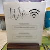 Wifi Acrylic Sign W/ Wood Base - 6.5 X 7.75" Ice or Black Table Sign ...
