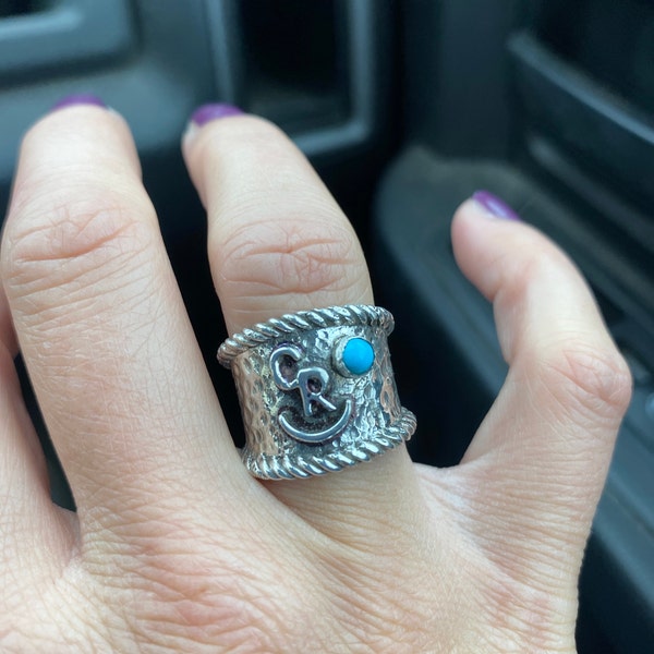 Sterling Silver,custom Western Brand/ Initials/symbol Ring - Etsy