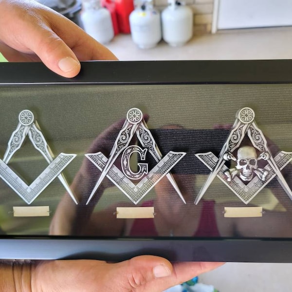 Square & Compass Shadowbox Tri Lux Collection - Etsy