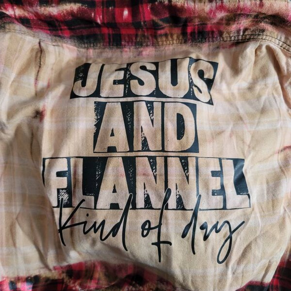 Distressed Bleached Flannel Christian Flannel Jesus Flannel Christian ...