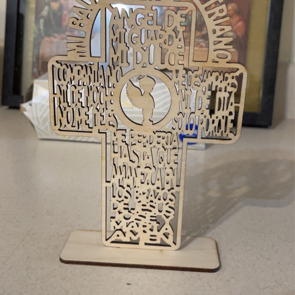 Bapcp20 - CROSS CENTERPIECE Engraved & Laser Cut in Wood - Etsy