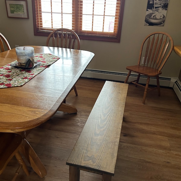 Lancaster Harvest Farmhouse Bench, Rustic Solid Wood Bench - Etsy