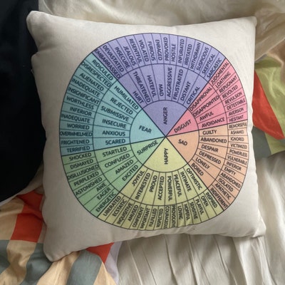 Feelings Wheel Pillow, Emotion Wheel Pillow, Therapist Pillow ...