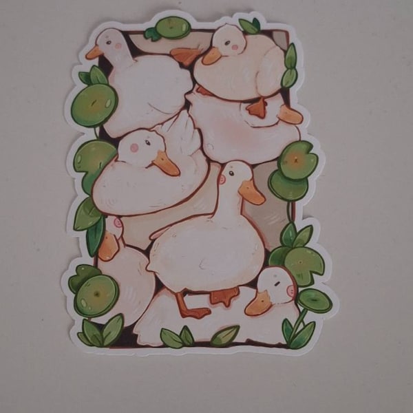 Pile of Ducks Sticker | Duck Sticker | Durable Big Sticker | Laptop ...