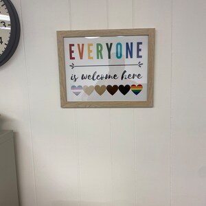 Everyone is Welcome Here, All Are Welcome Here Sign, Safe Space Poster ...
