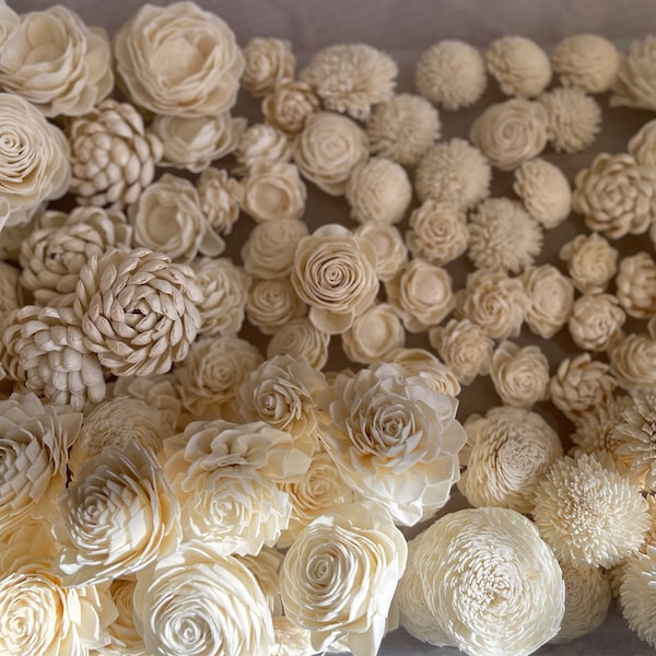 Sola Wood Flower 4cm to 8cm Diameter Assortment, Sets of 50pcs, 100pcs ...