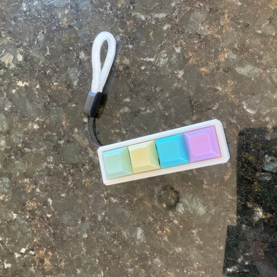 Mechanical Switch Clicky Fidget Pastel Rainbow Th W/ Strap Keyboard ...