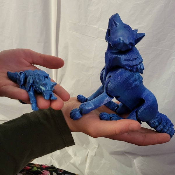 Articulating 3D Printed Wolf | Flexi Animal - Fidget Toy - Desk Toy ...