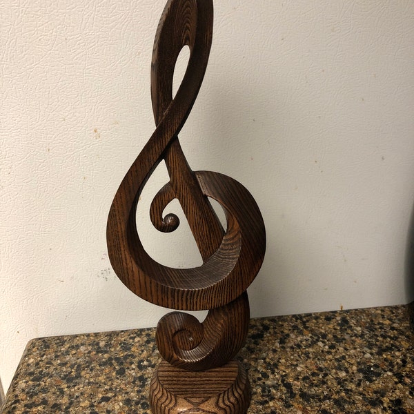 Treble Clef Wood Carving | Music Studio Decor & Unique Musician Gift - Etsy