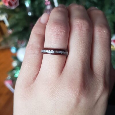 California Redwood Burl Ring With Abalone Inlay Wood Wedding - Etsy