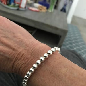 Pulsera de bolas de plata 925 de 6 mm. | Etsy