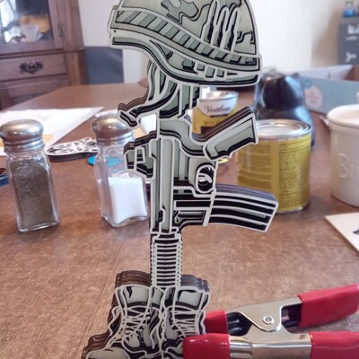 3D Military SVG DXF 4 Layer Army Svg 3D Shadow Box Svg Layered Mandala ...