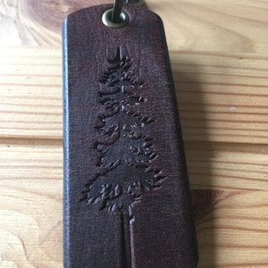 Evergreen Key Ring Tree Keychain Leather Key Chain PNW Key - Etsy