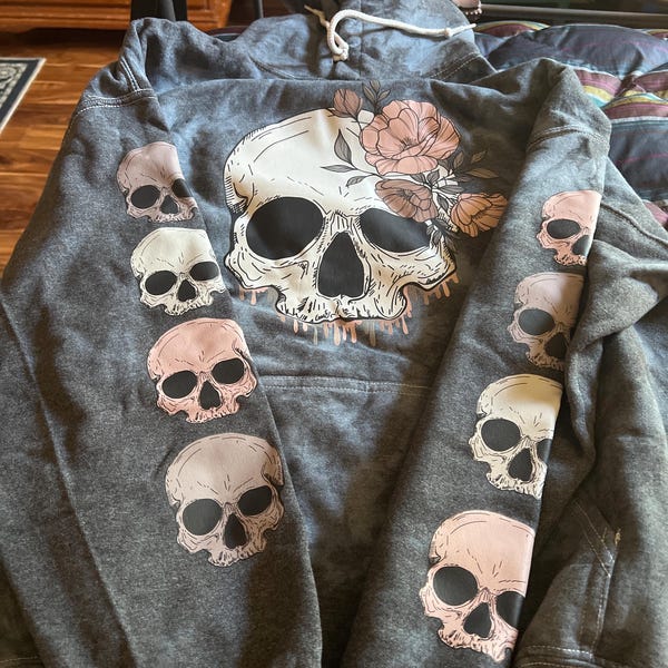 Rose Skull Drip Hoodie Skull Roses Shirt Halloween Shirt Valentines Day ...