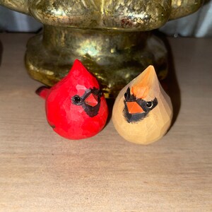Handmade Cardinal Wood Carving Bird Figurine Cardinals Wood Cardinal ...