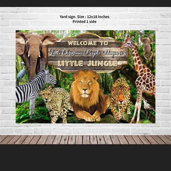 Jungle Safari Yard Sign, Jungle Safari Baby Shower, Jungle Safari ...