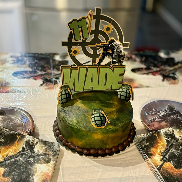 Military Cake Topper, Gamer Cake Topper, Video Game Birthday Cake ...