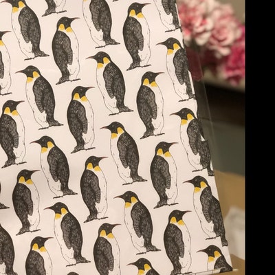 Christmas Penguin Wrapping Paper Holiday Wrapping Paper Recyclable ...