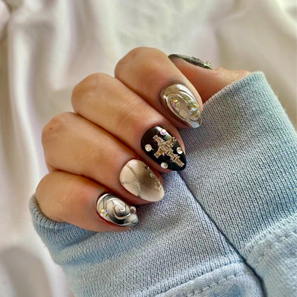 Custom 3D Breakfast Press on Nails, Summer Time Nails, Food Nails, 3D ...