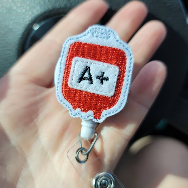 Blood Bank Key Chain,blood Bank Badge Reel, ABO Key Chain, Blood Type ...