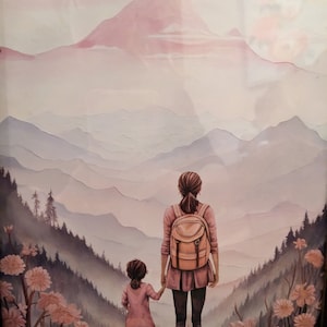 Girl & Bernese Mountain Dog Art Print, Bernese Mountain Dog Nursery ...