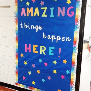 Amazing Things Happen Here Bulletin Board Cut Out - Etsy
