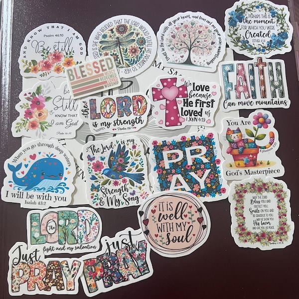 Just Pray Sticker, Bible Sticker Pack, Faith Stickers, Religious Decal ...