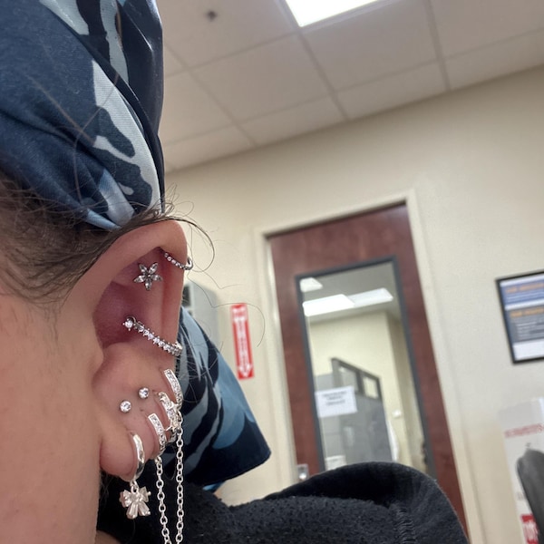 20G/18G/16G Seamless Double Gold Nose Clicker Cartilage Gold Hoop ...