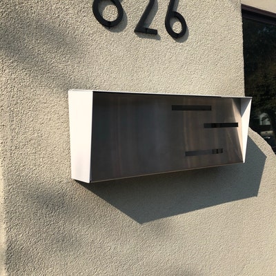 Modern Mailbox Mid Century Modern Mailbox Horizontal Black & White - Etsy