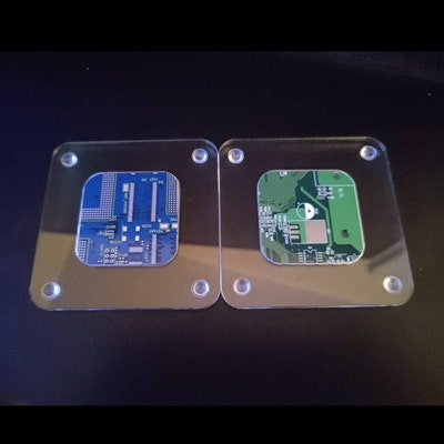 Circuit Board and Clear Acrylic Coaster individual Geek Gift IT Gifts ...