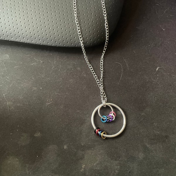 LGBTQ Pride Pendant, Aluminum Hoops, Stainless Steel Chain, Choose Your ...