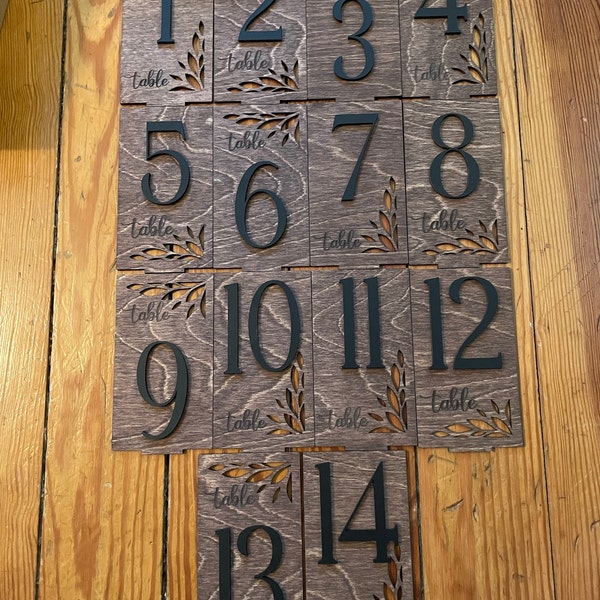 Wedding Table Numbers, Rustic Wedding Decor, Custom Wedding Table ...