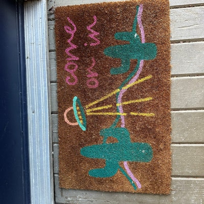 Rainbow Welcome Coir Doormat, Colorful Boho Decor for Your Front Porch ...