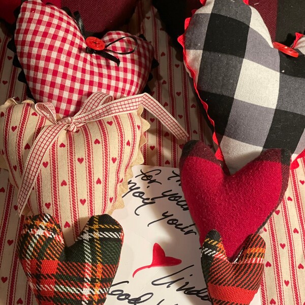 Heart Shaped Red Gingham Coasters, Gingham and Denim Repurposed, Retro Style Coasters - Etsy