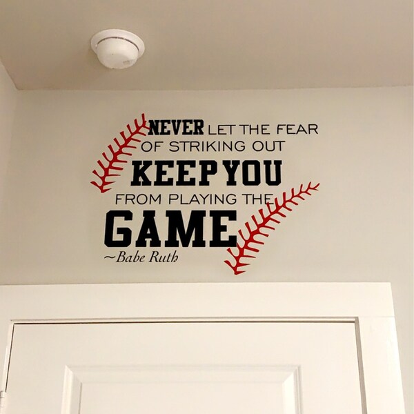 Inspirational Babe Ruth Wall Decal, Vinyl Letters, Multiple Colors ...