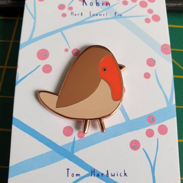 Robin Enamel Pin SECONDS Sale - Animal Pin - Copper Hard Enamel Pin ...