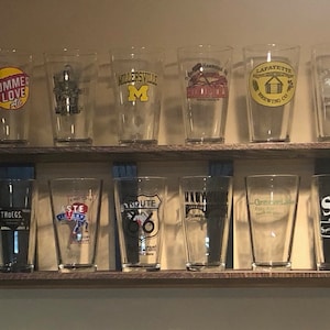 Pint Beer Glass24 Display Natural/black Oak - Etsy