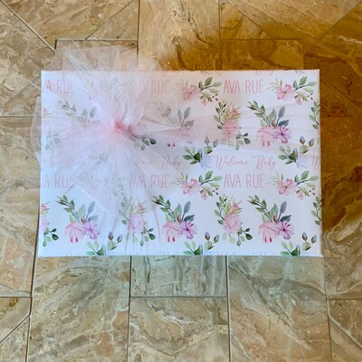 Baby in Bloom Fresh Flower Bouquet Wraps Brown Kraft Paper - Etsy