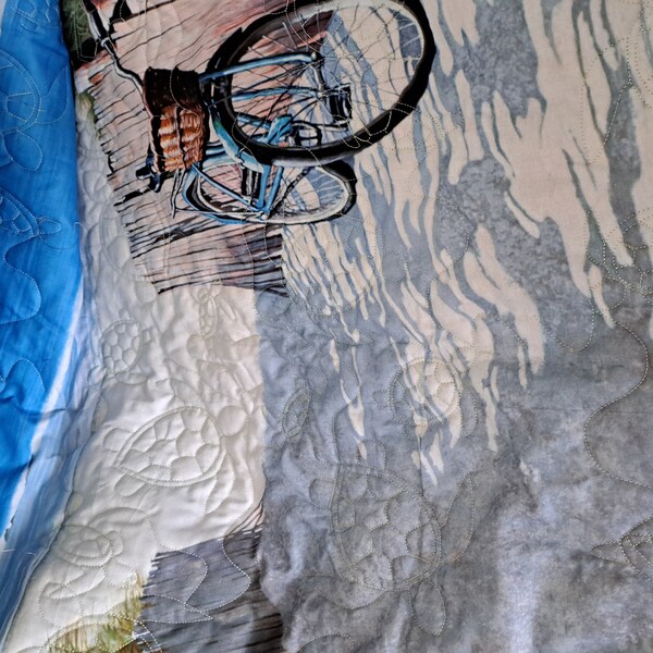 Beach Bike Panel Quilt Panel 34.5" Panel David Textiles Exclusive ...