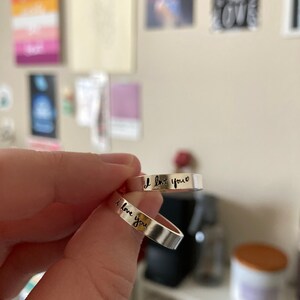 Memorial Handwriting Ring Actual Handwriting Band Ring | Etsy