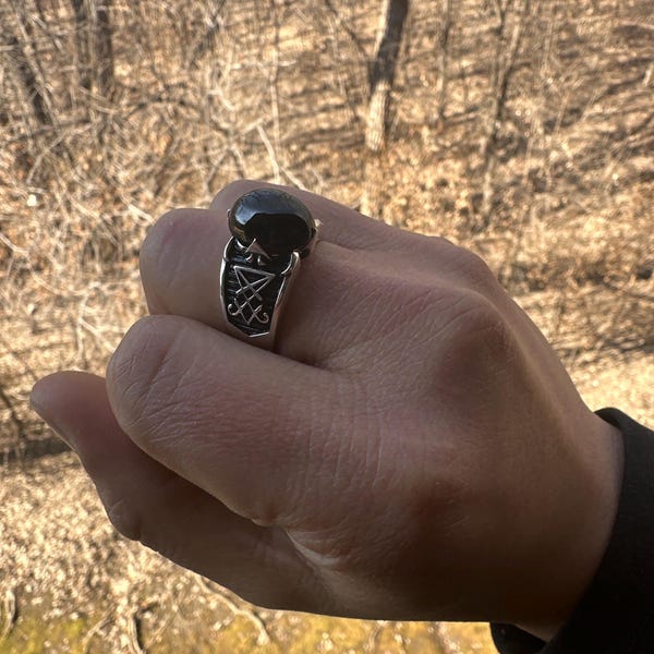 Lucifer Ring,lucifer Onyx Ring Ring With Onyx Sterling Silver 925. - Etsy