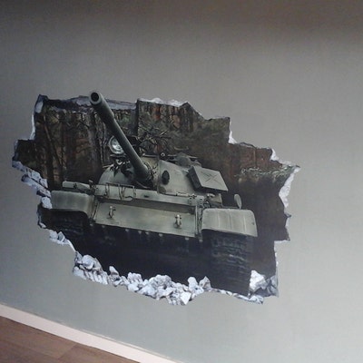 Army Battle War Tank Military Wall Sticker Mural Decal Print Art Kids ...